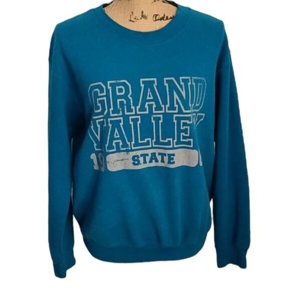 Vintage | Tops | Vintage Grand Valley State Blue Crewneck Sweatshirt ...
